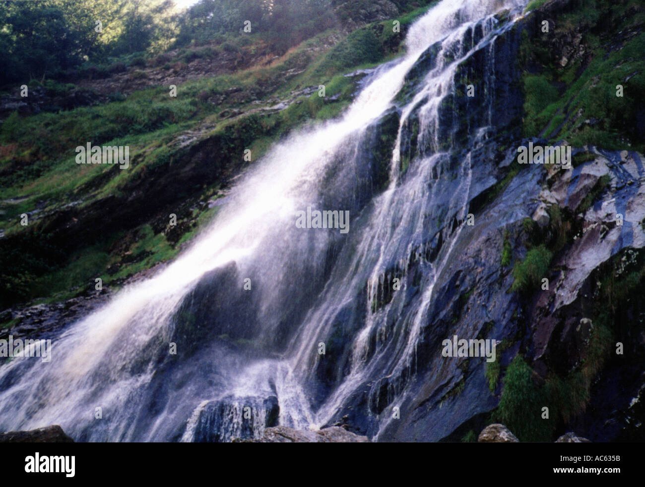 Waterfall At Powerscourt Wicklow Stock Photo - Alamy