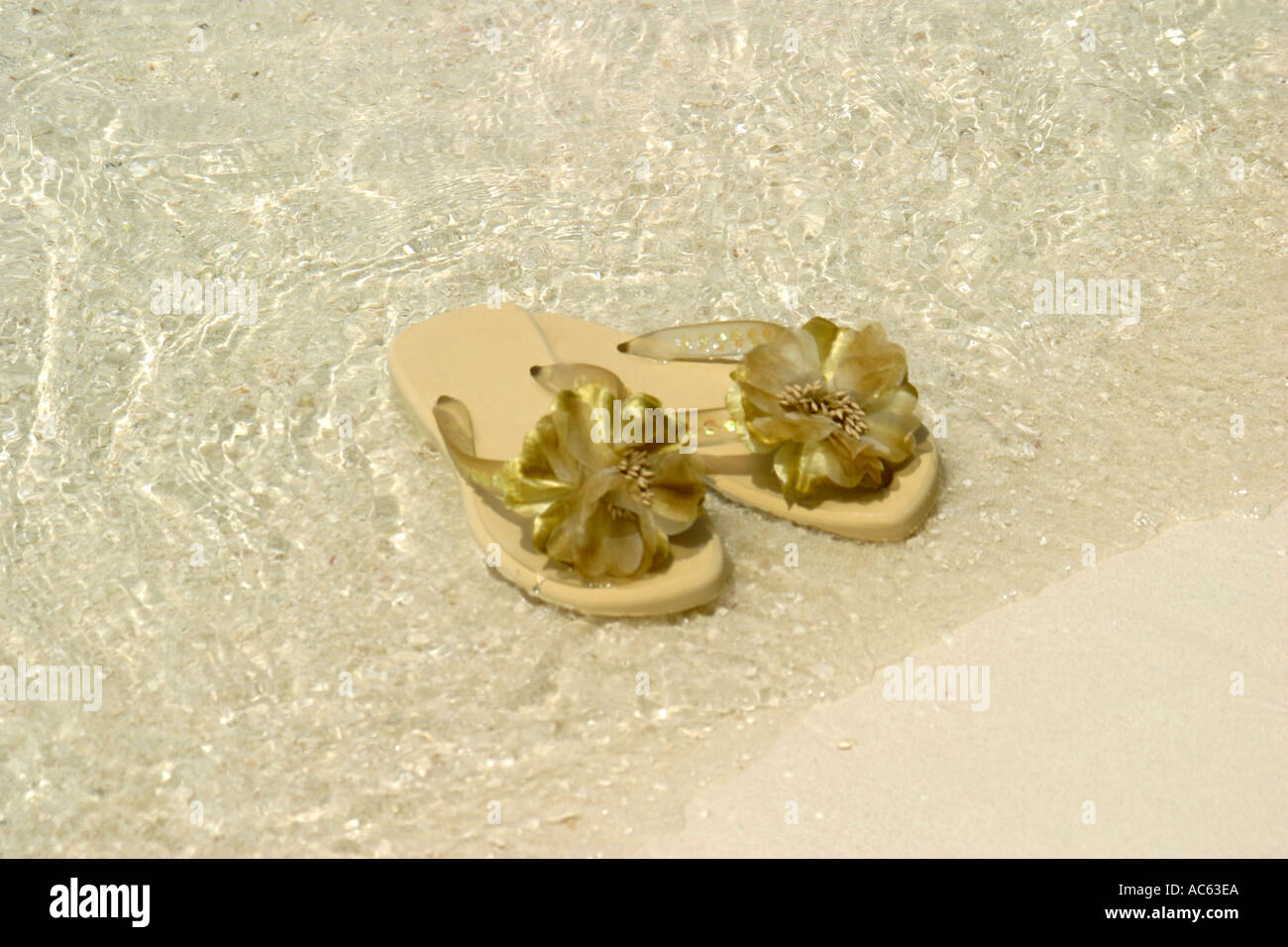 Flip flops floating in lagoon Maldives Stock Photo - Alamy