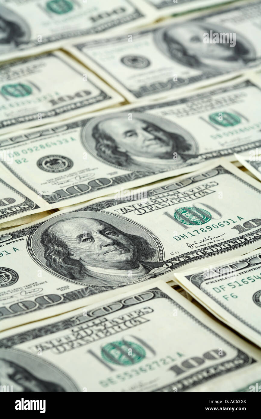 US currency 100 dollar bills Stock Photo - Alamy