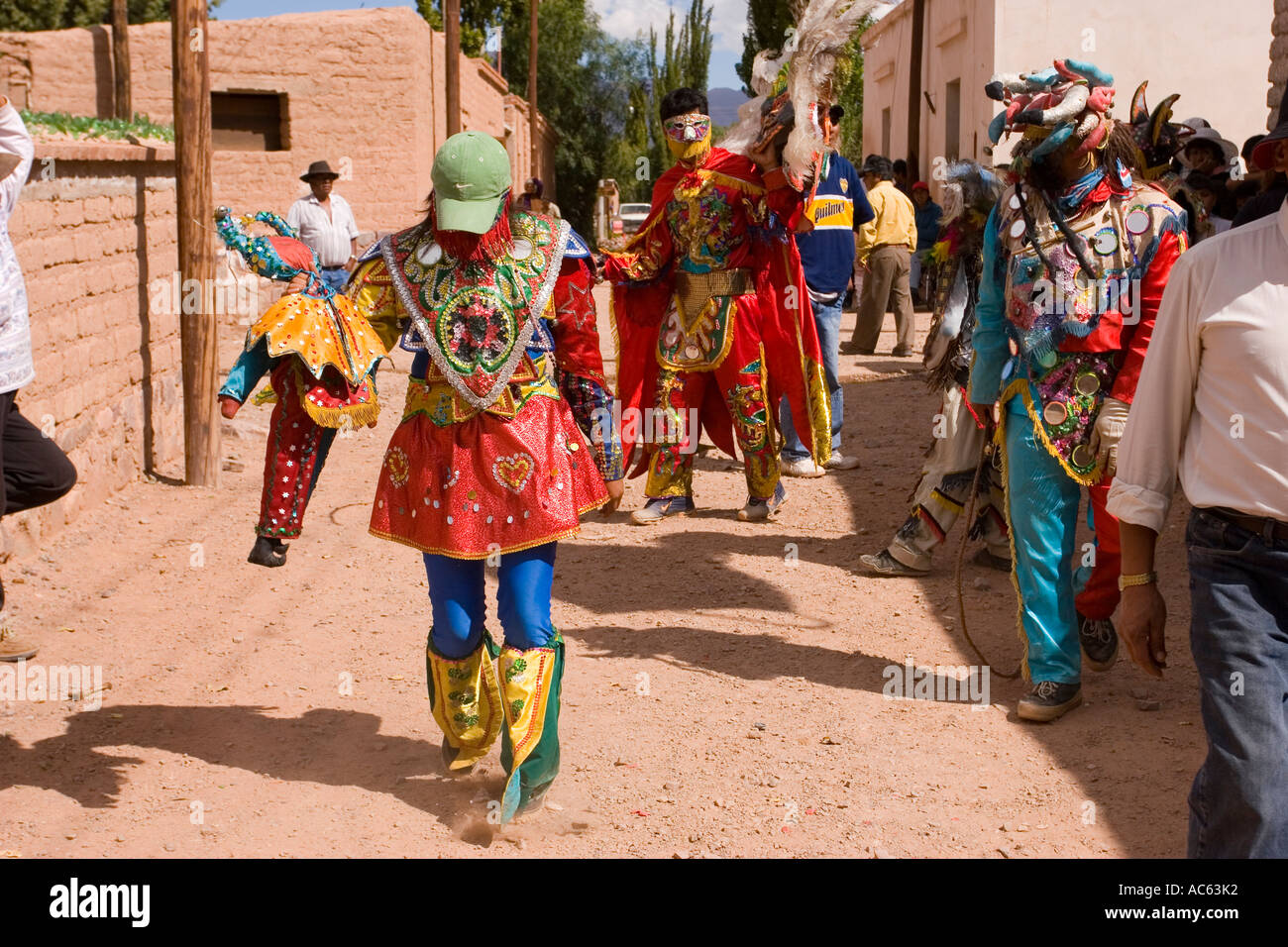 Carnival devils in Uquia Jujuy Argentina People is disguised as davils ...