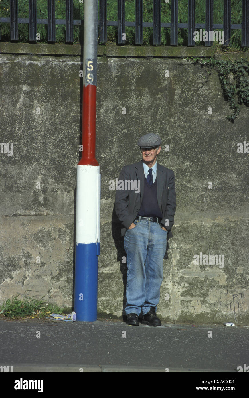 lamp posts are painted in the colours of the Union Jack flag painted by ...