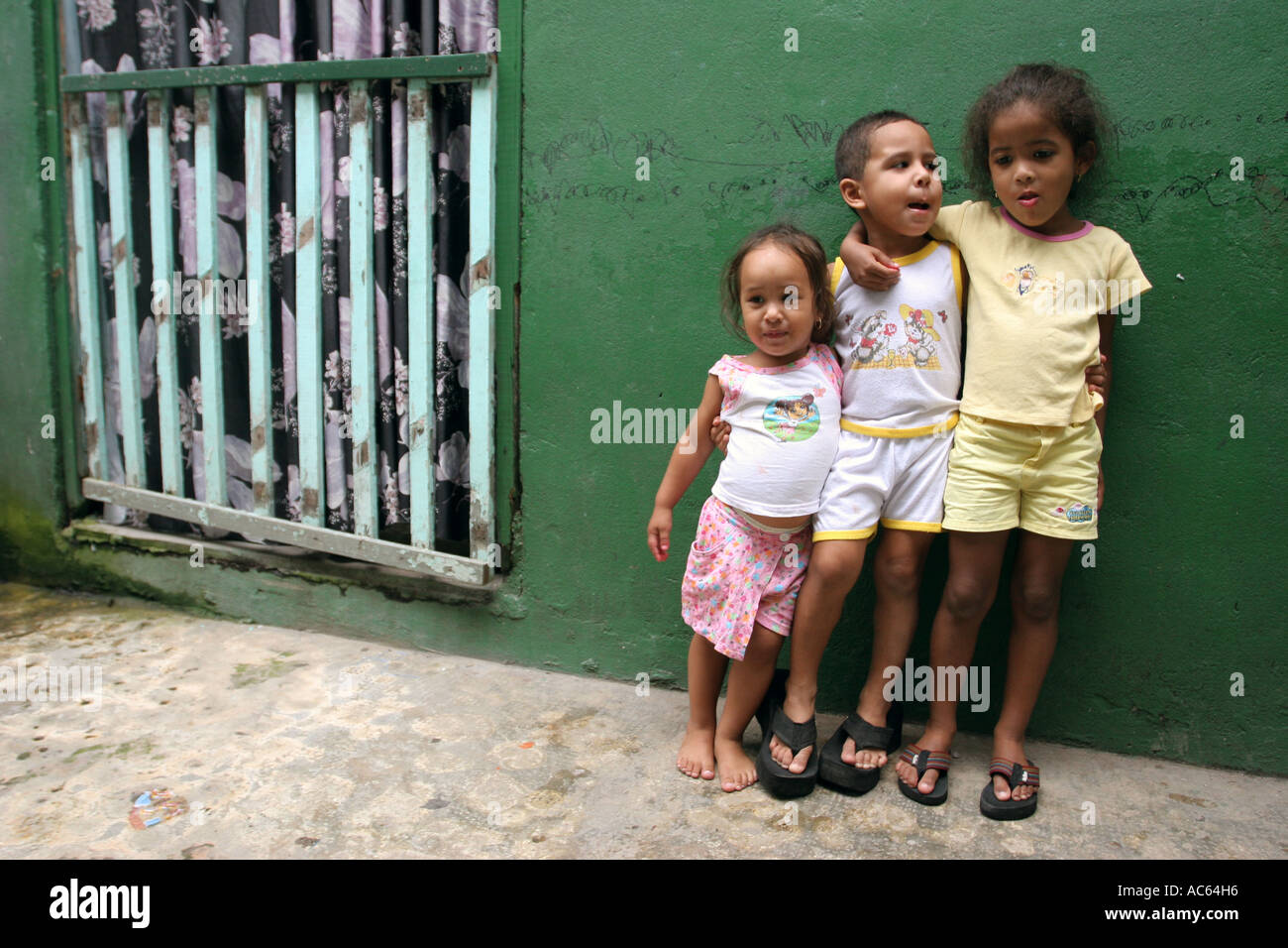 These were children playing in the patio of a house in the old part of ...