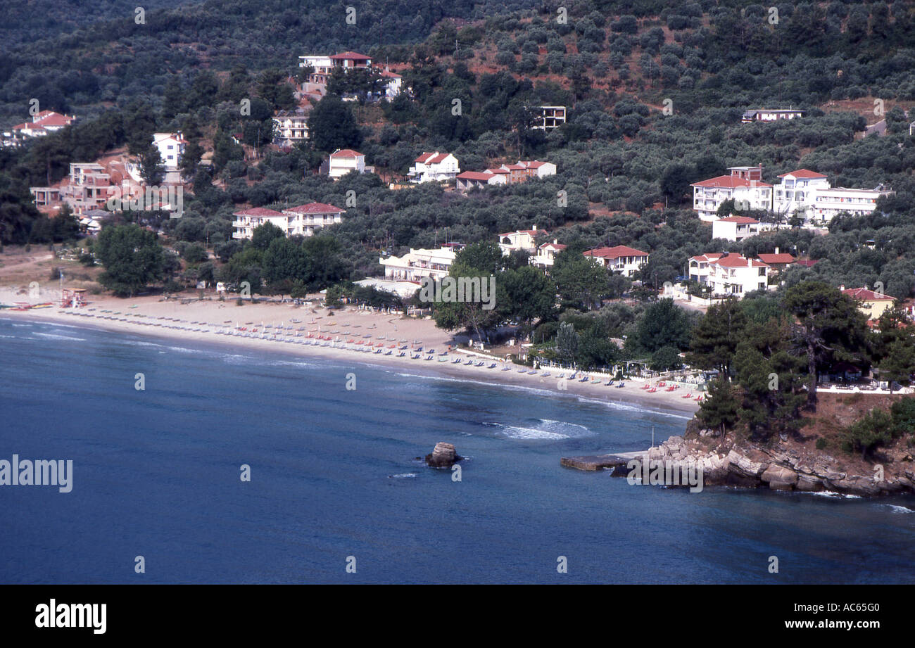 golden beach on thassos from above number 1691 Stock Photo - Alamy