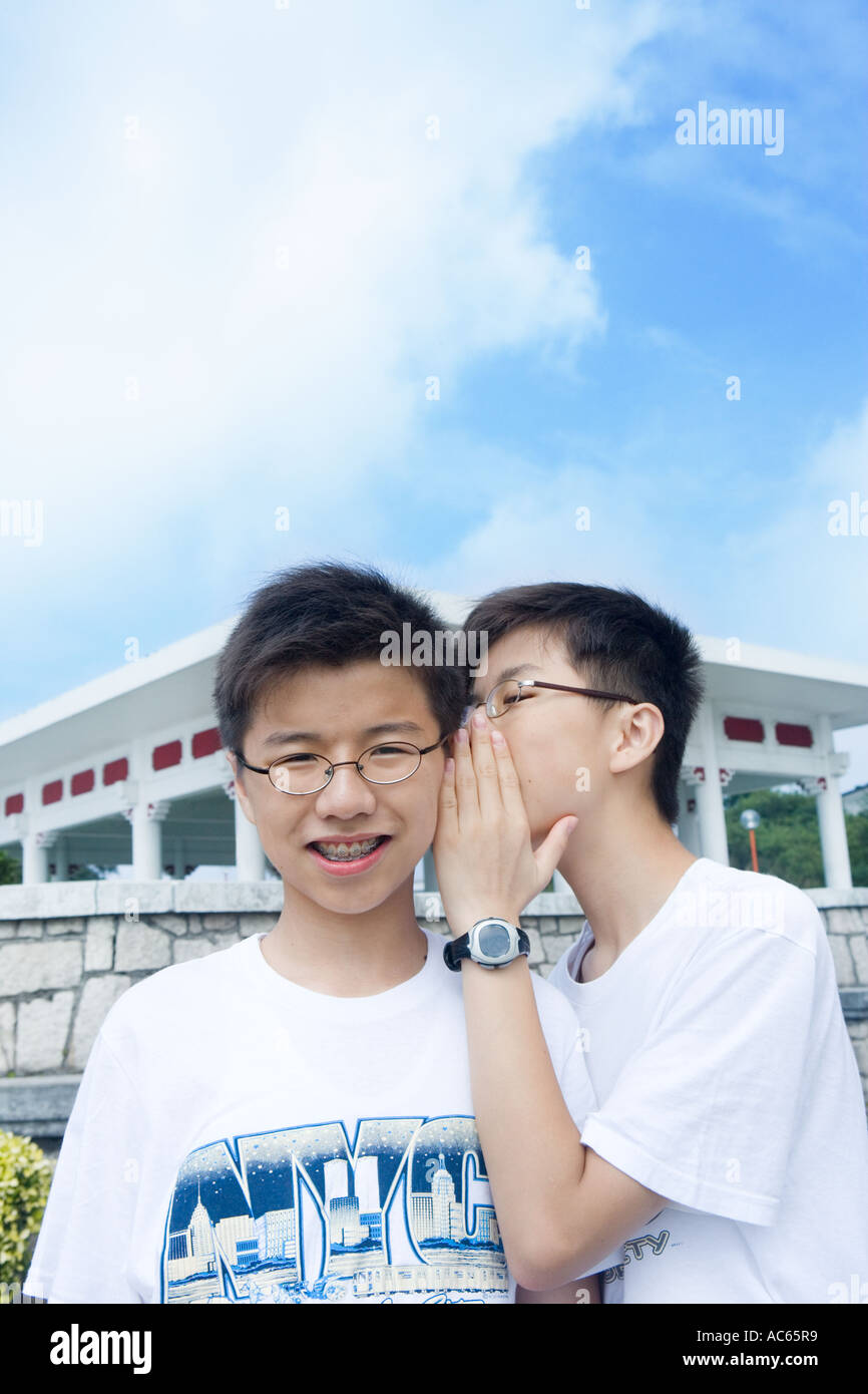 twin boys share a secret Stock Photo - Alamy