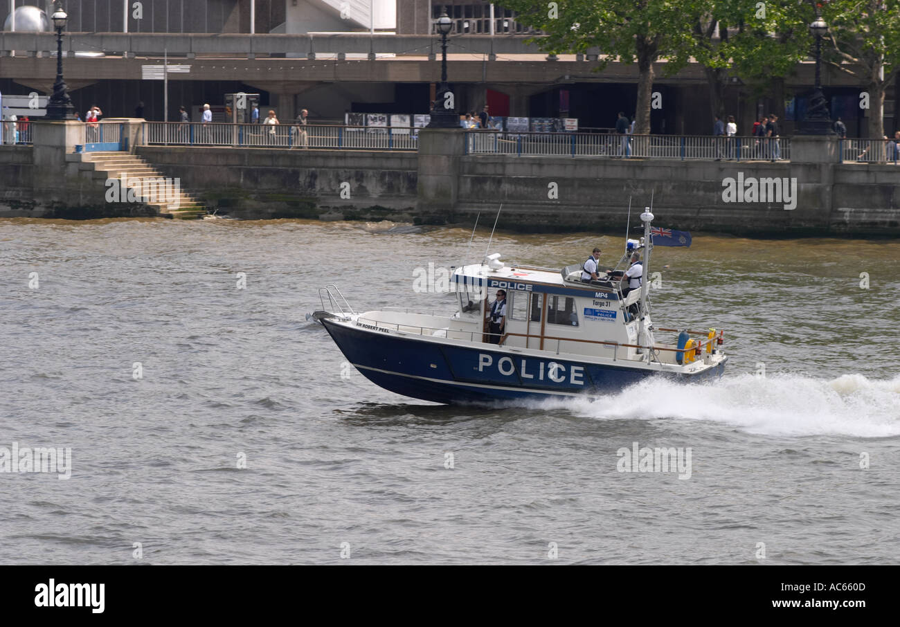 Police Speed Boat on River Thames London Stock Photo - Alamy