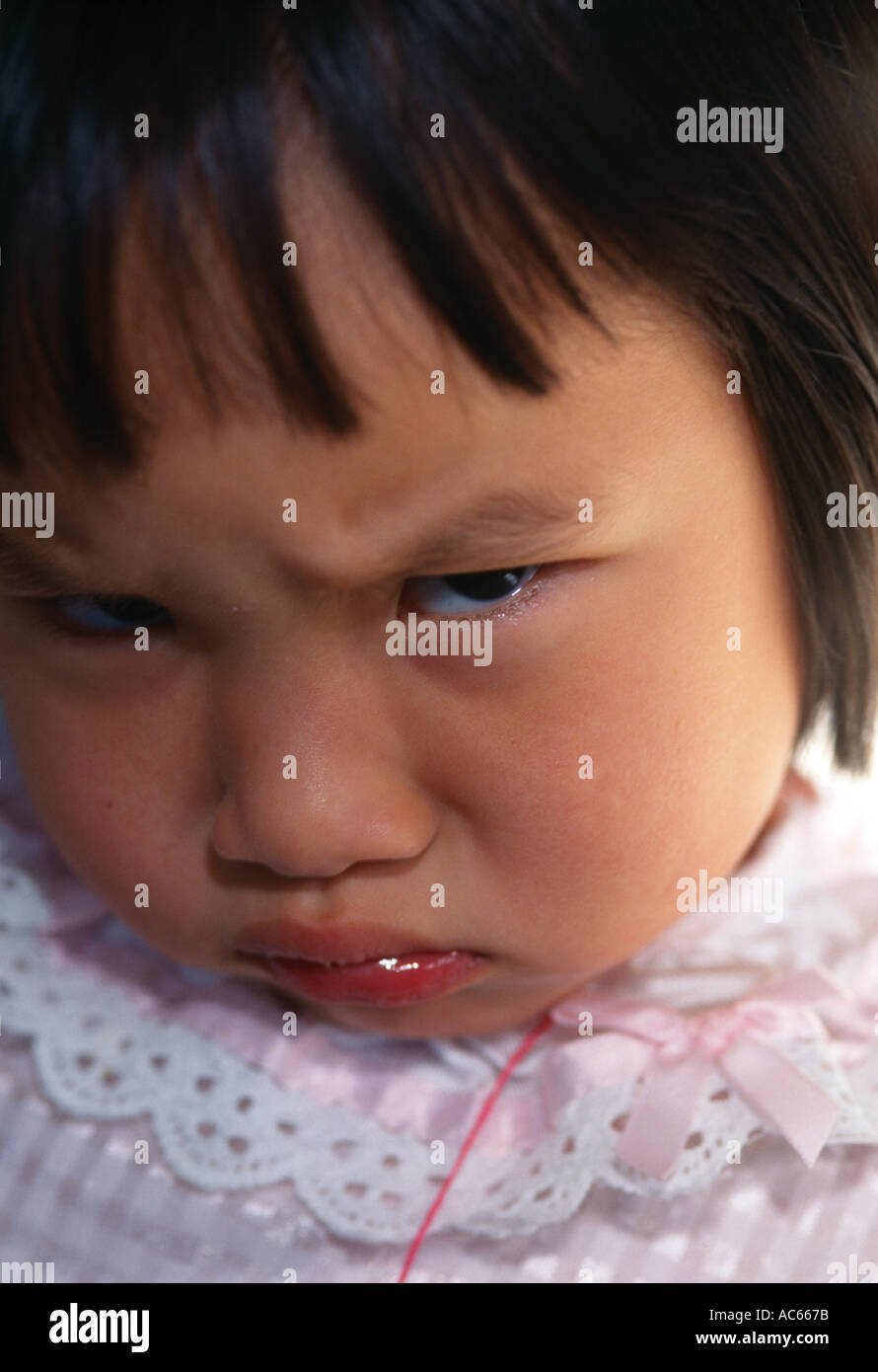 Young Asian girl with pouting look Estes Park CO Stock Photo - Alamy