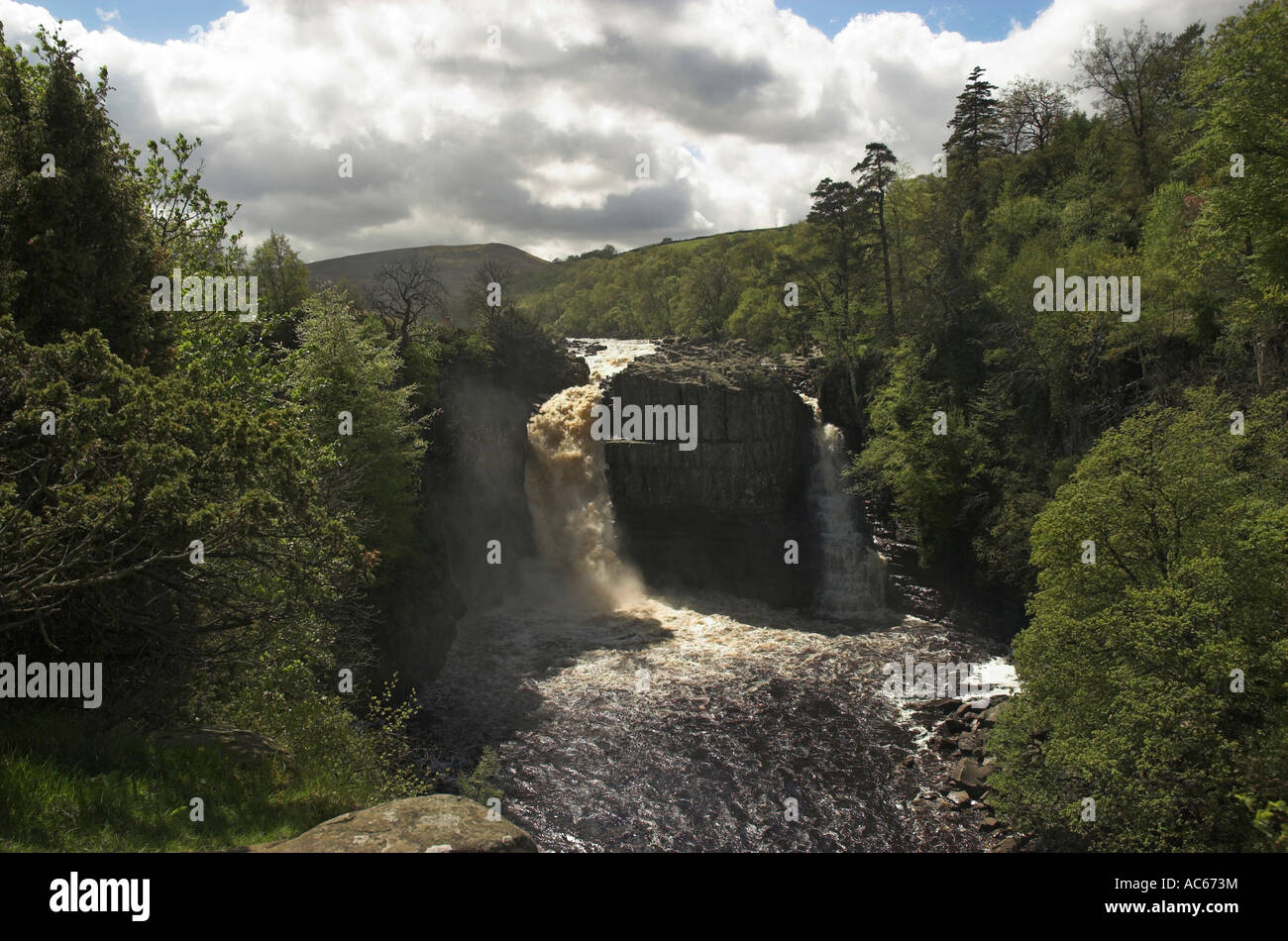 Dramatic High Force waterfall in Teesdale, England Stock Photo - Alamy