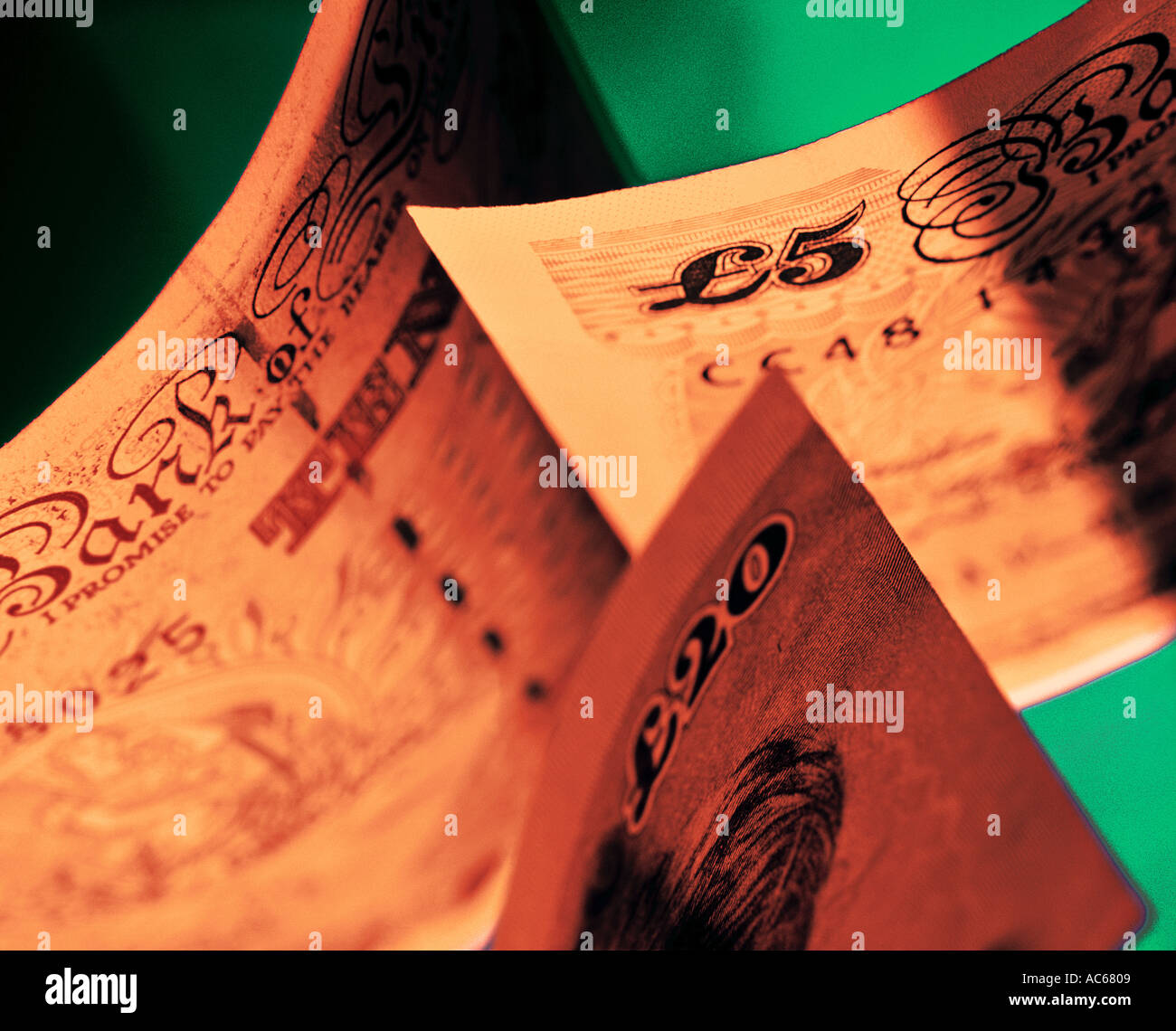 UK close up of rolled Bank notes Stock Photo - Alamy