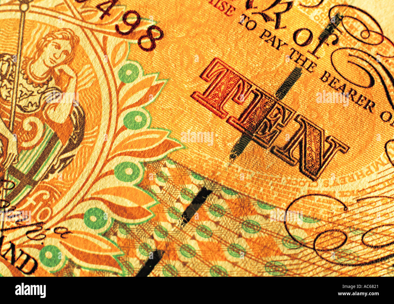 UK close up of ten pound note Stock Photo - Alamy