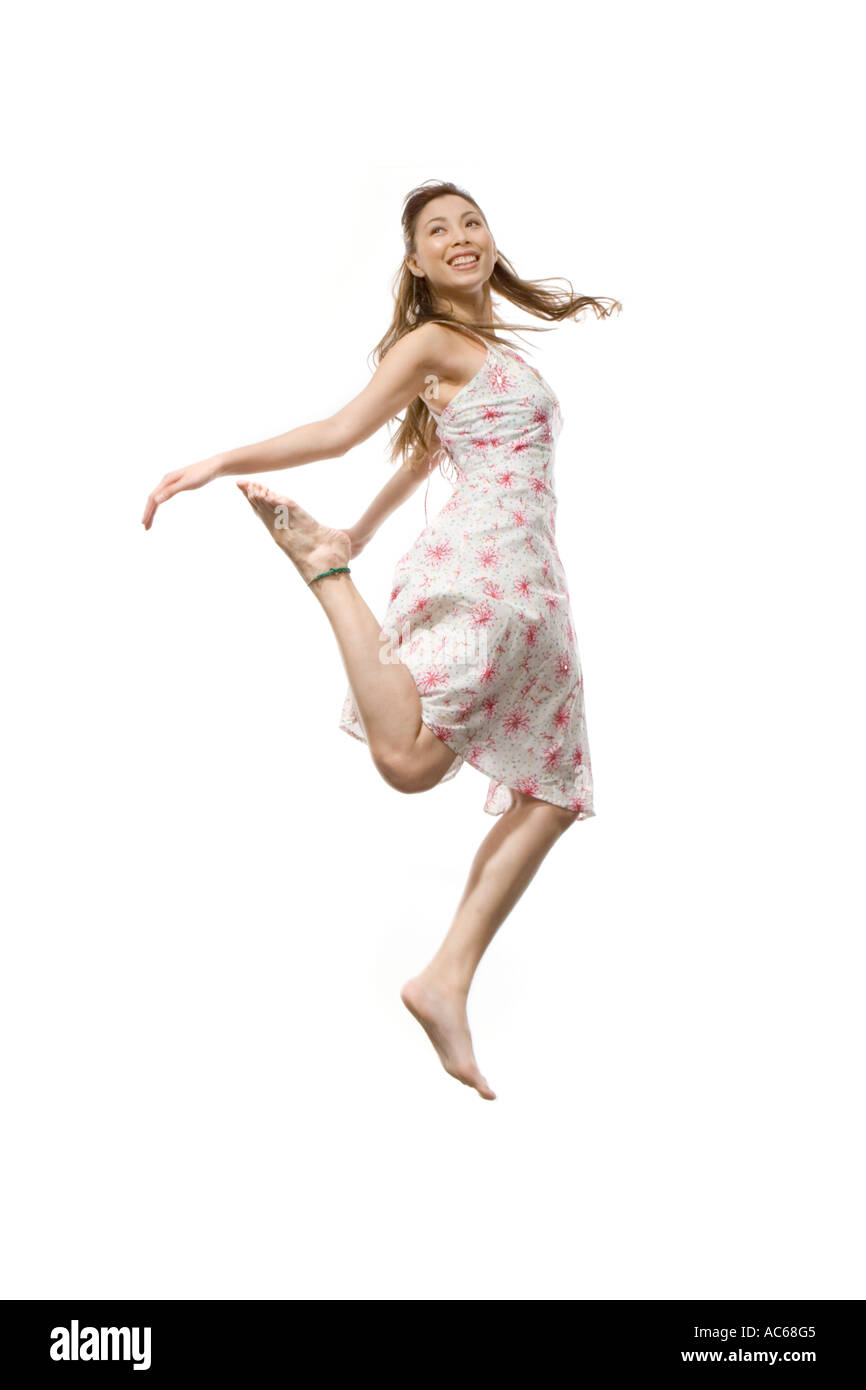 young girl leaping Stock Photo - Alamy