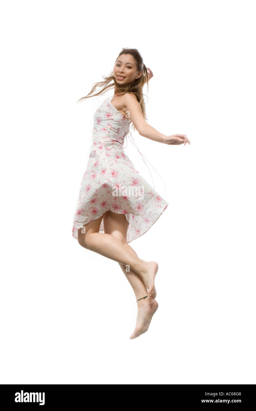 young girl leaping Stock Photo - Alamy