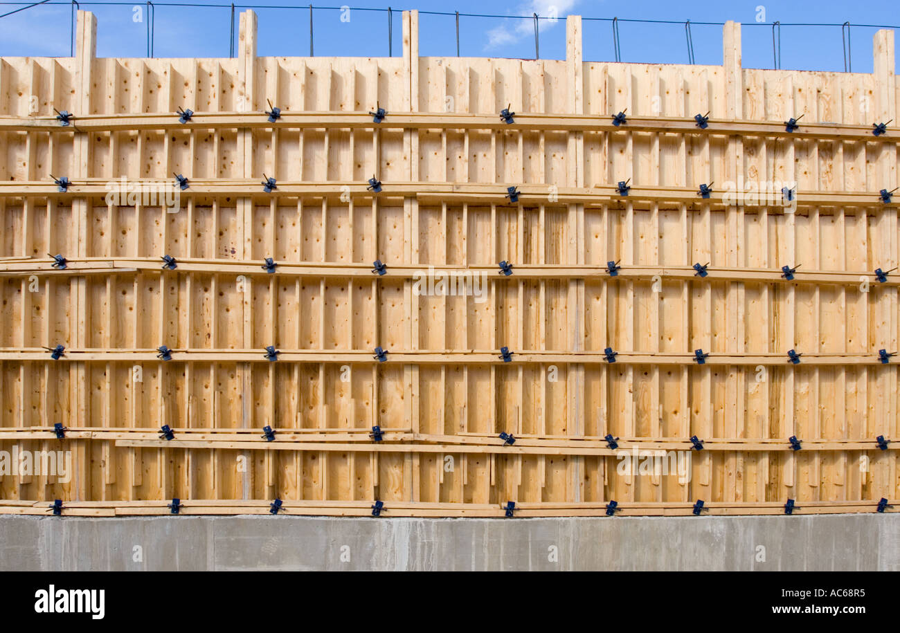 Wooden mold for casting the concrete outer walls for the building ...