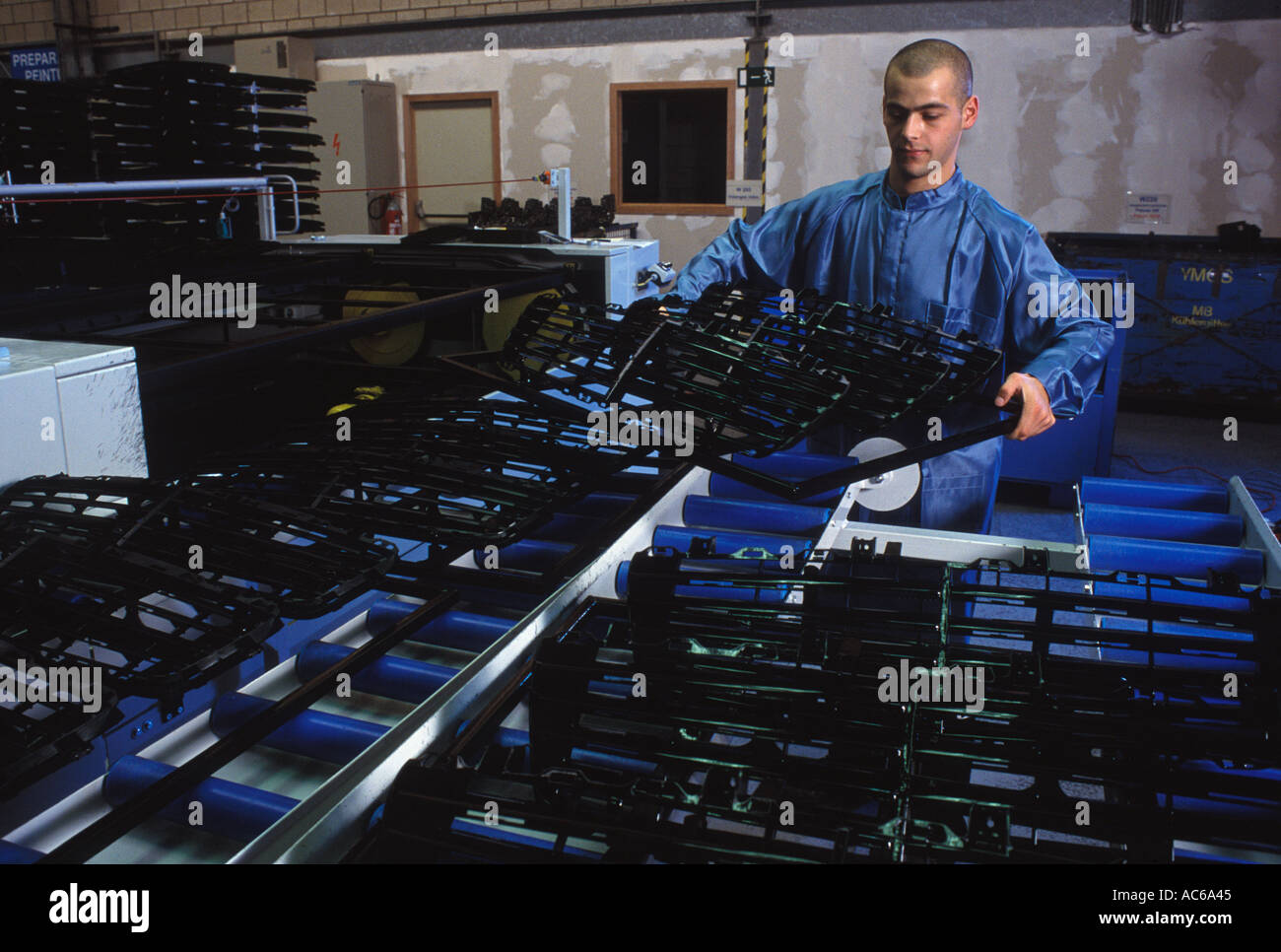 Car assembly plant Germany, part of the production line. 1990s HOMER ...
