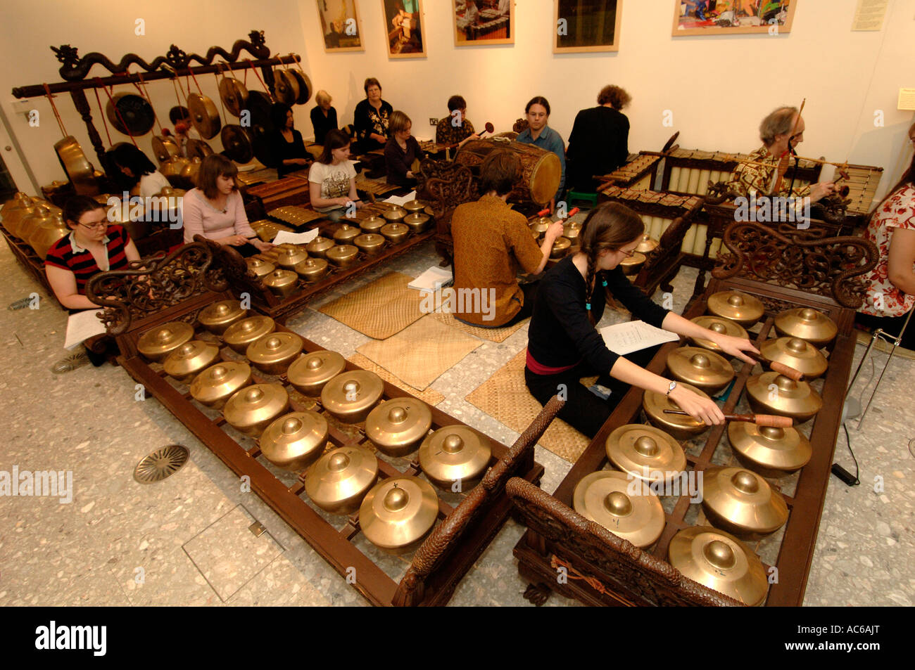 The gamalan, the huge percussion instrument is played in Oxford Museum ...