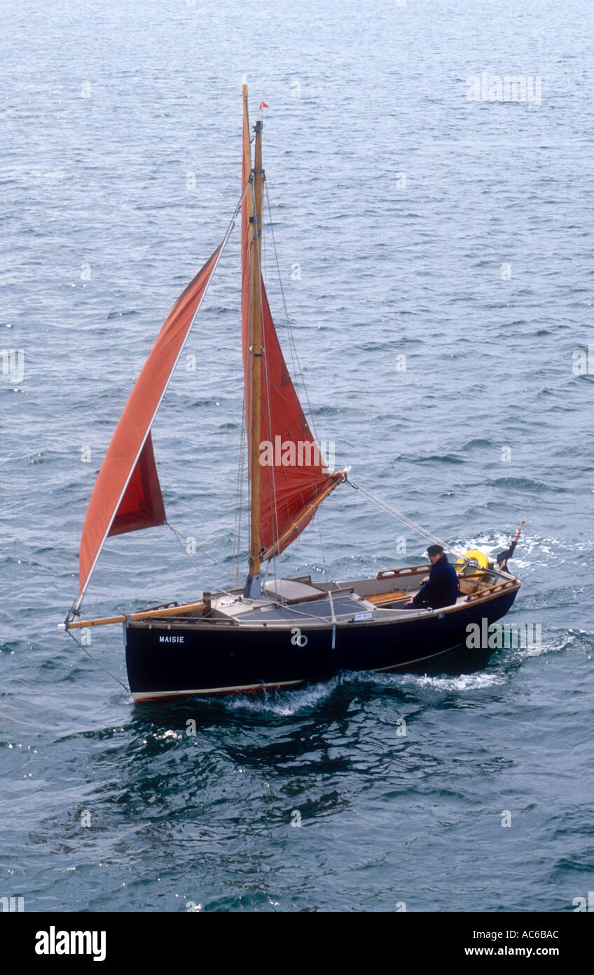 Sailing a Bermuda rigged sloop Portsmouth Hampshire England Europe ...