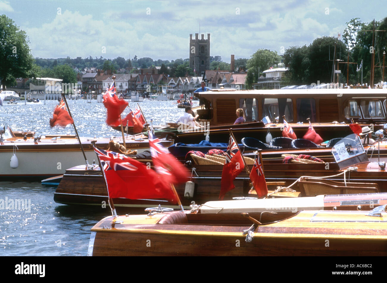 Traditional launches at the Thames Traditional Boat Rally at Henley in ...