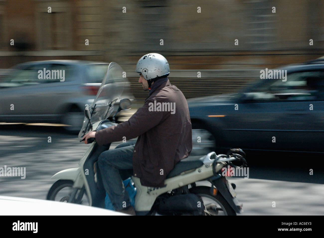 Italian Moped Riders Stock Photo - Alamy