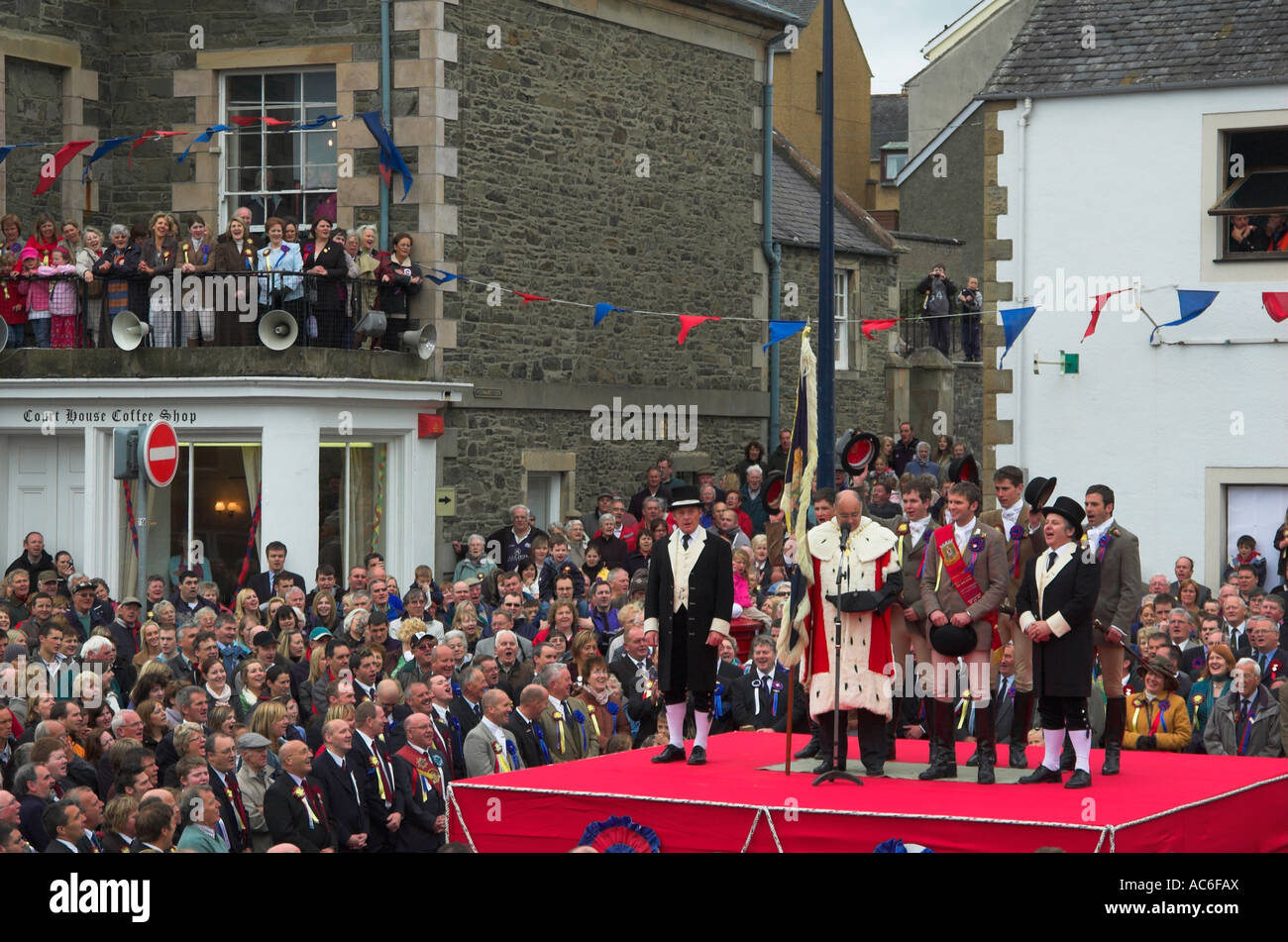 Selkirk Common Riding Standard Bearer returning Burgh flag to Provost ...