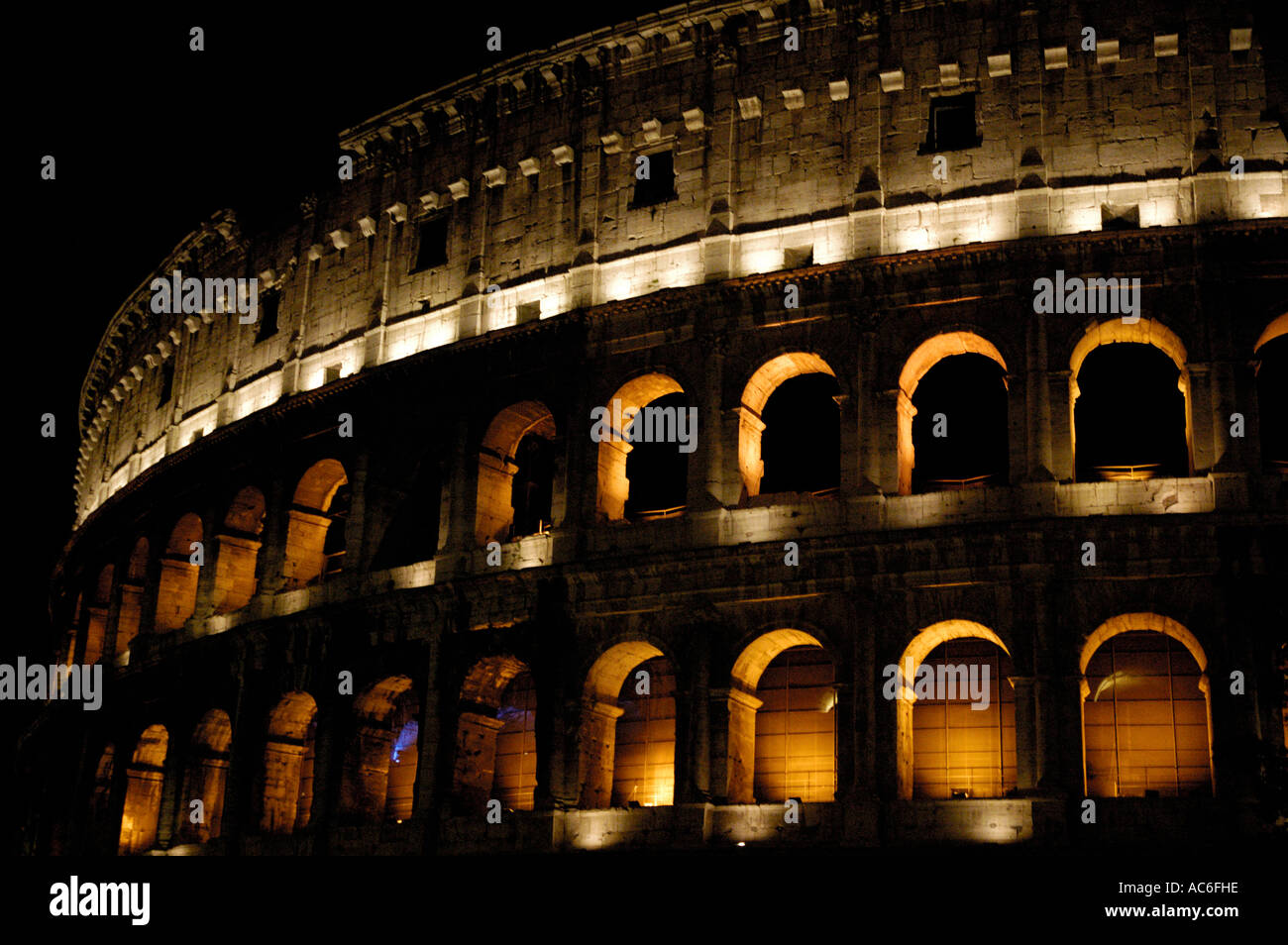 The Colosseum at Night Stock Photo - Alamy