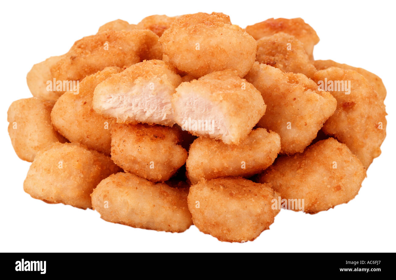 Chicken nuggets poultry deep fried battered fast food hi-res stock ...