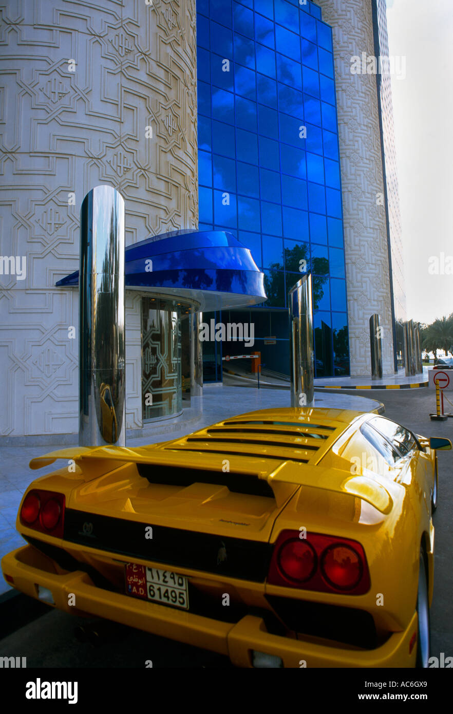 Abu Dhabi UAE Lamborghini & Building Stock Photo - Alamy
