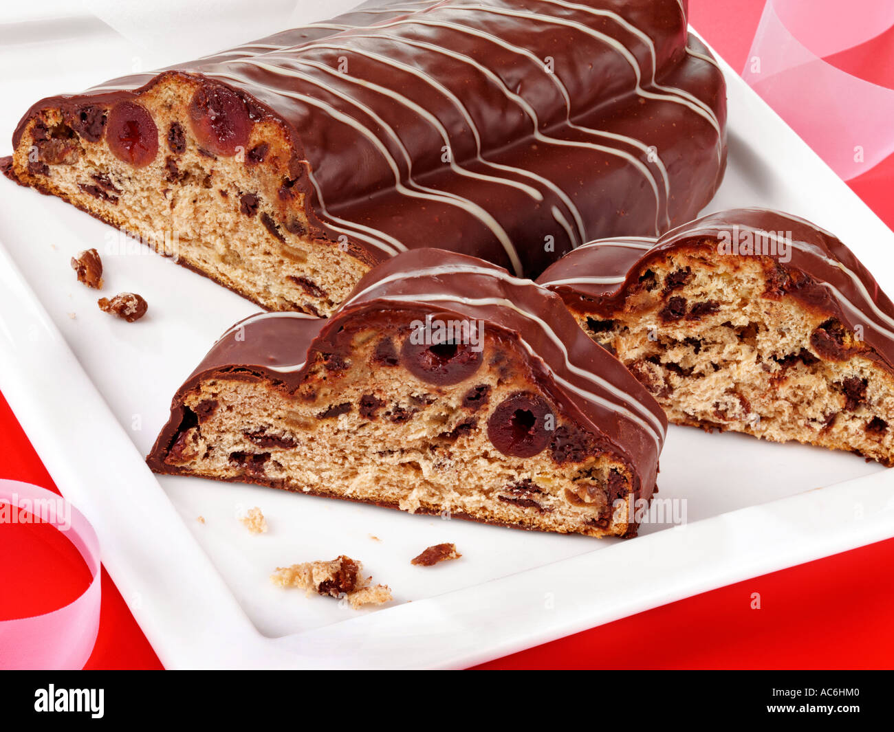 CHOCOLATE STOLLEN CAKE Stock Photo - Alamy