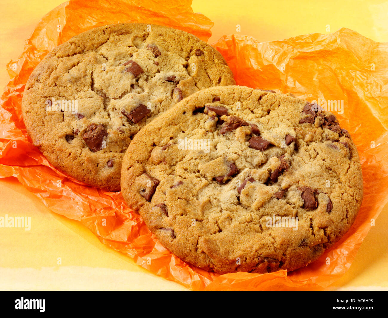 TWO CHOCOLATE CHIP COOKIES Stock Photo - Alamy