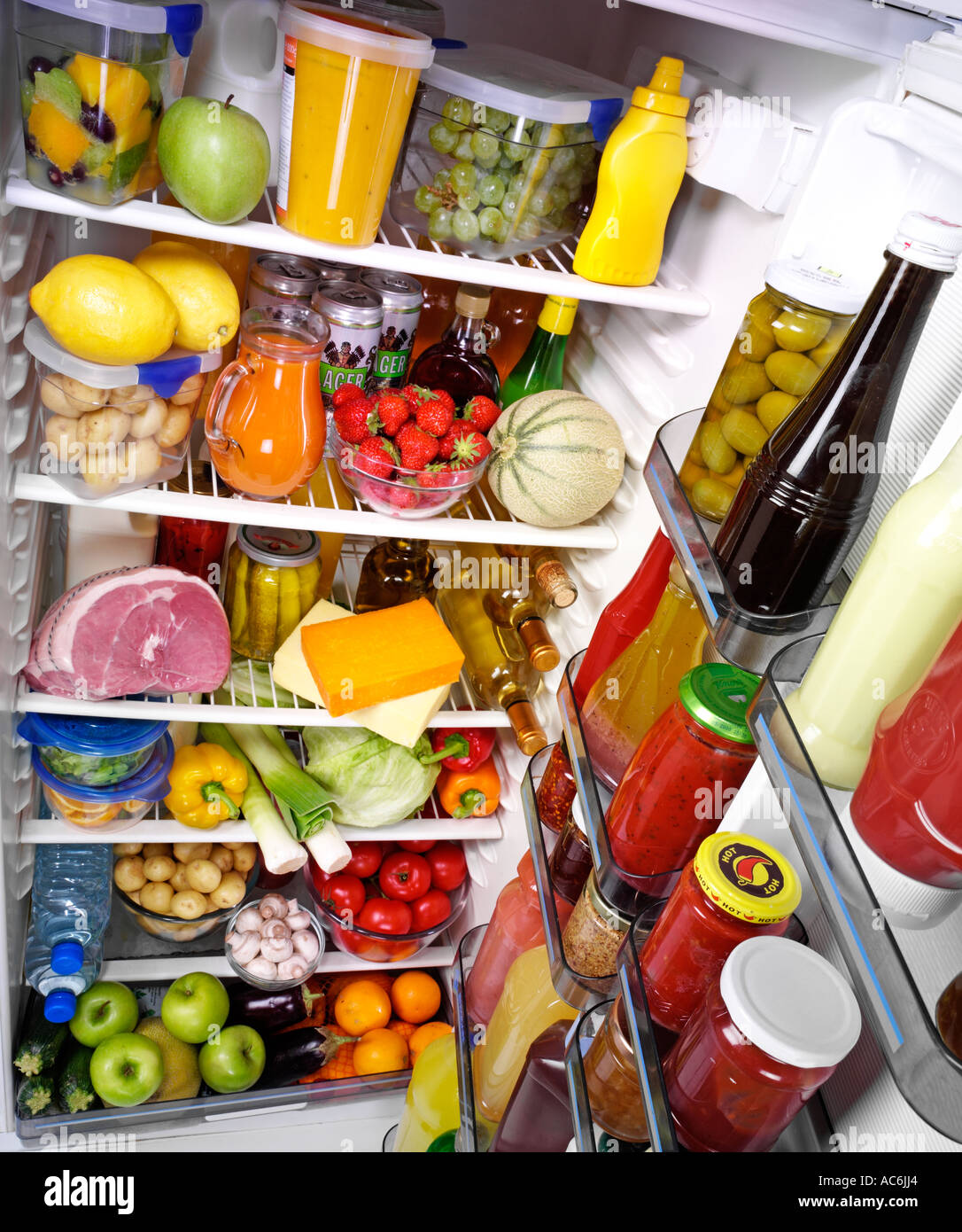 OPEN FULL FRIDGE Stock Photo - Alamy