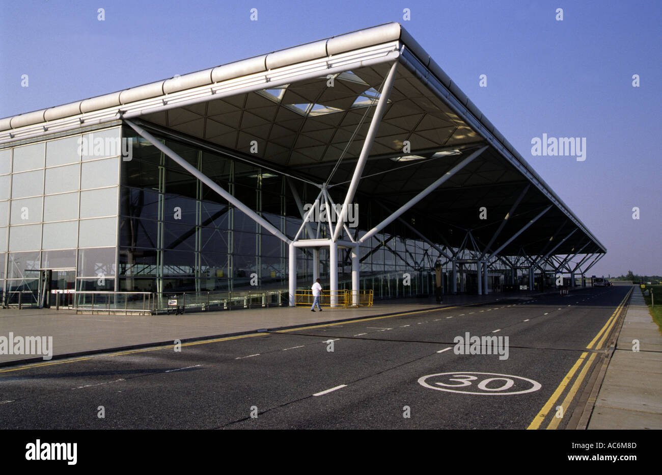 Passenger terminal buiding at London Stansted Airport, Essex UK Stock ...
