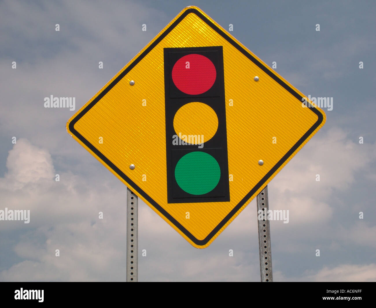AJD42851, road sign, Traffic Signals Ahead sign Stock Photo - Alamy