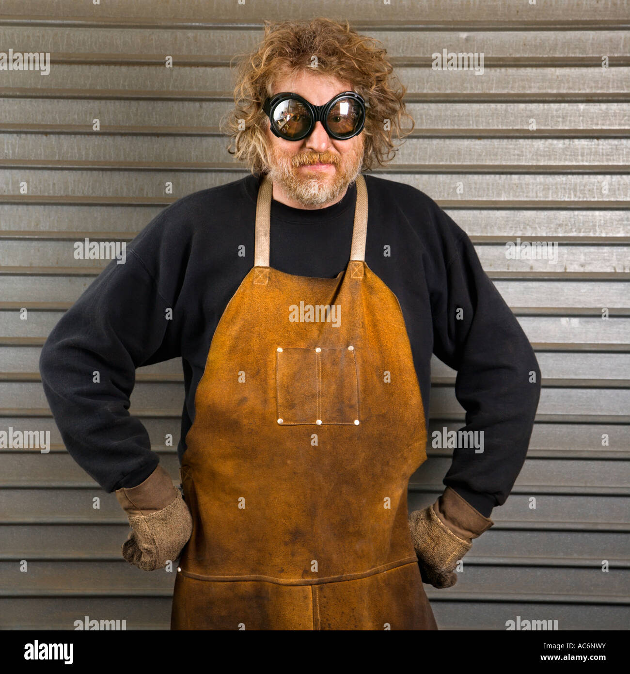 Caucasian male metalsmith portrait Stock Photo - Alamy