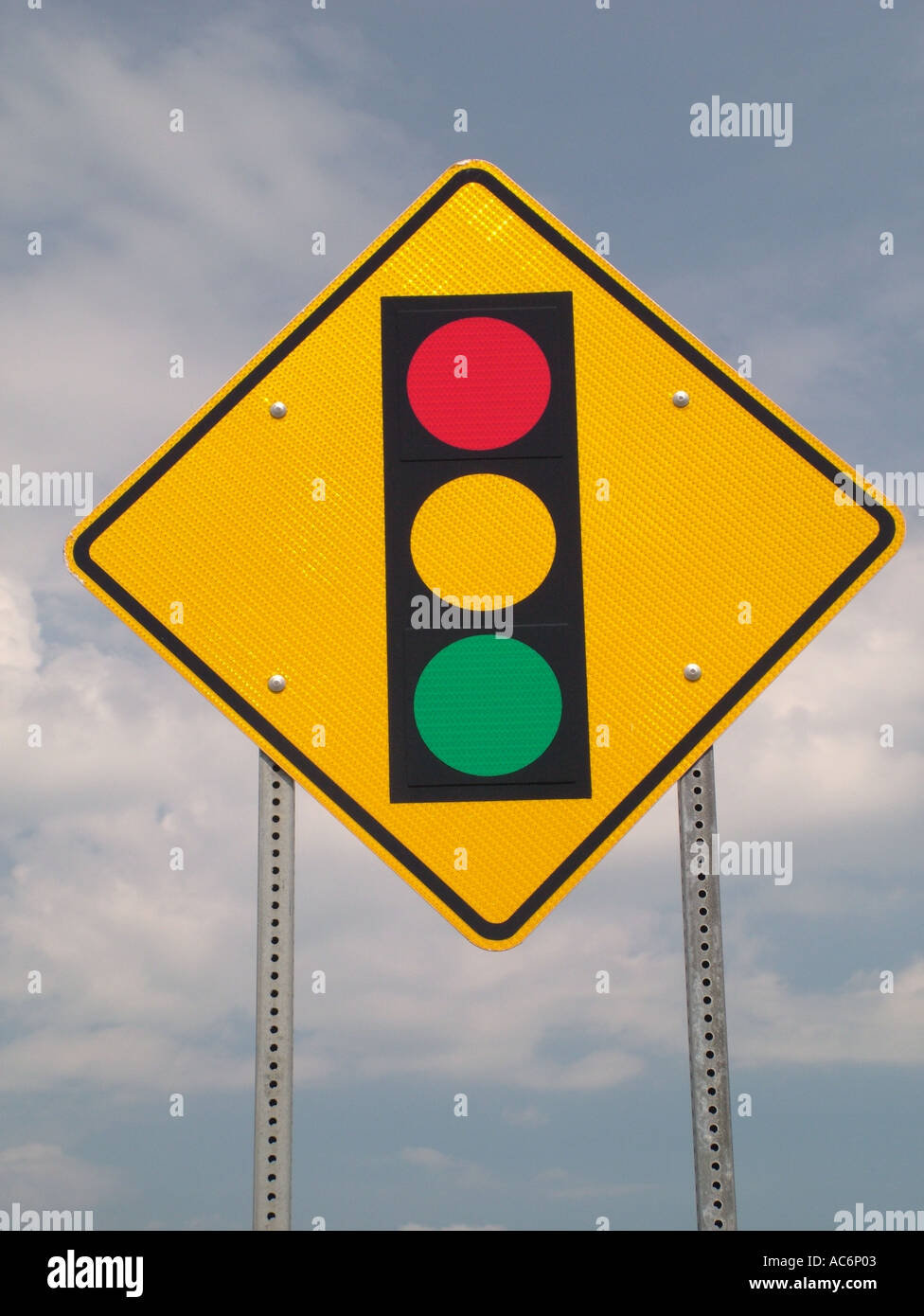 AJD42852, road sign, Traffic Signals Ahead sign Stock Photo - Alamy