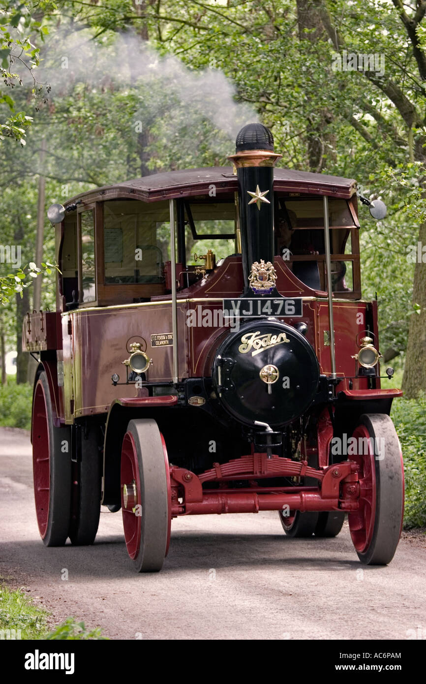 Foden antique steam tractor emitting smoke Stock Photo - Alamy
