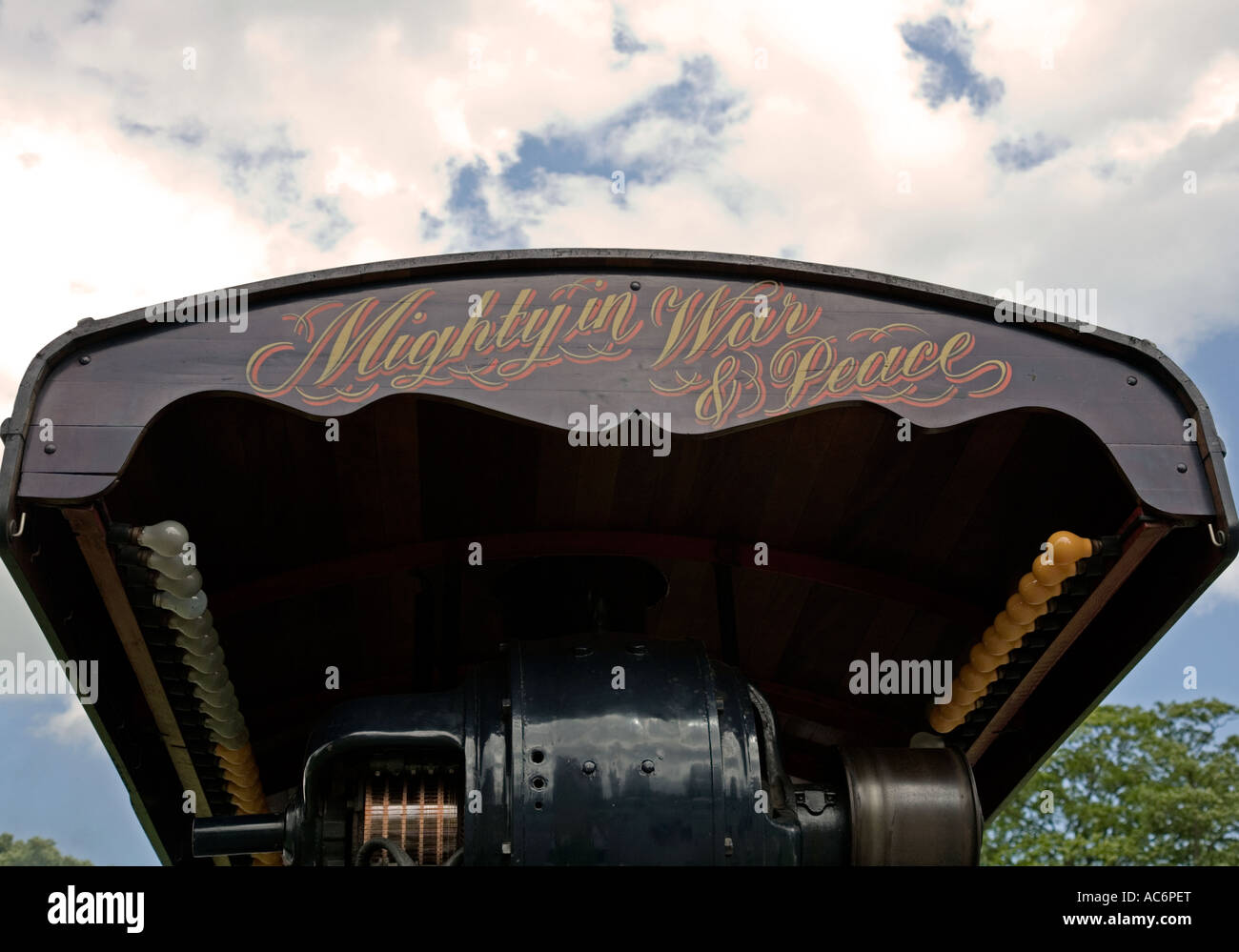 Roof of restored steam traction engine Stock Photo - Alamy