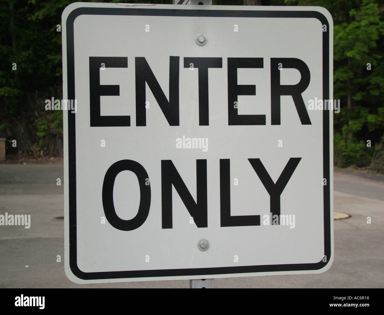 AJD42943, road sign, Enter Only Stock Photo - Alamy