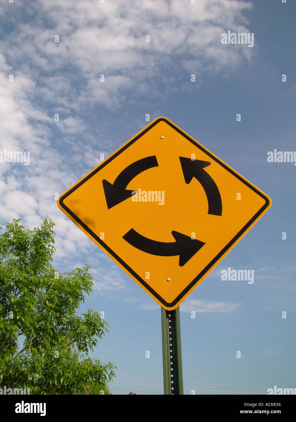 AJD42968, road sign, Approaching Traffic Circle, approaching roundabout ...