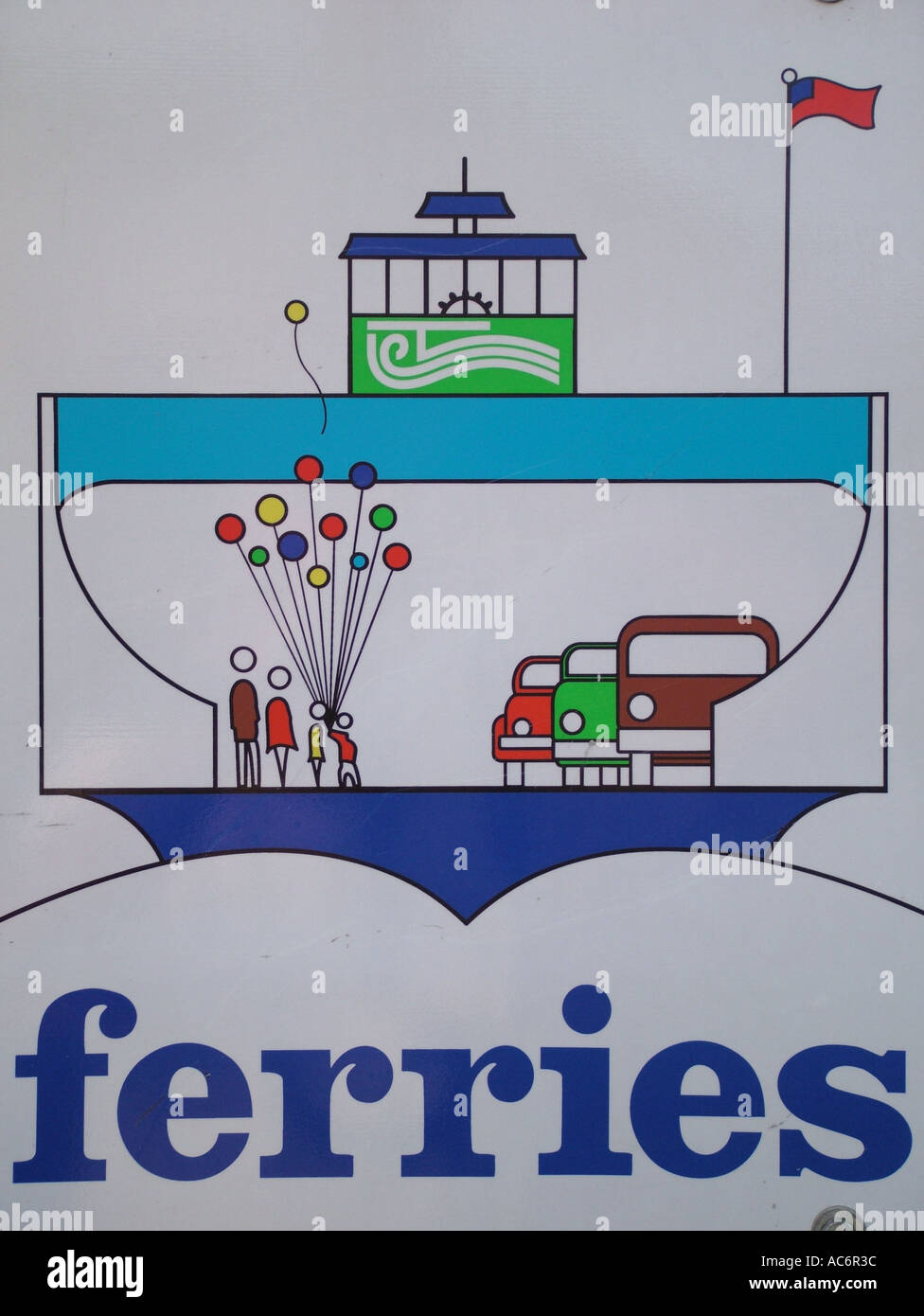 AJD42972, sign, Lake Champlain Ferries Stock Photo - Alamy