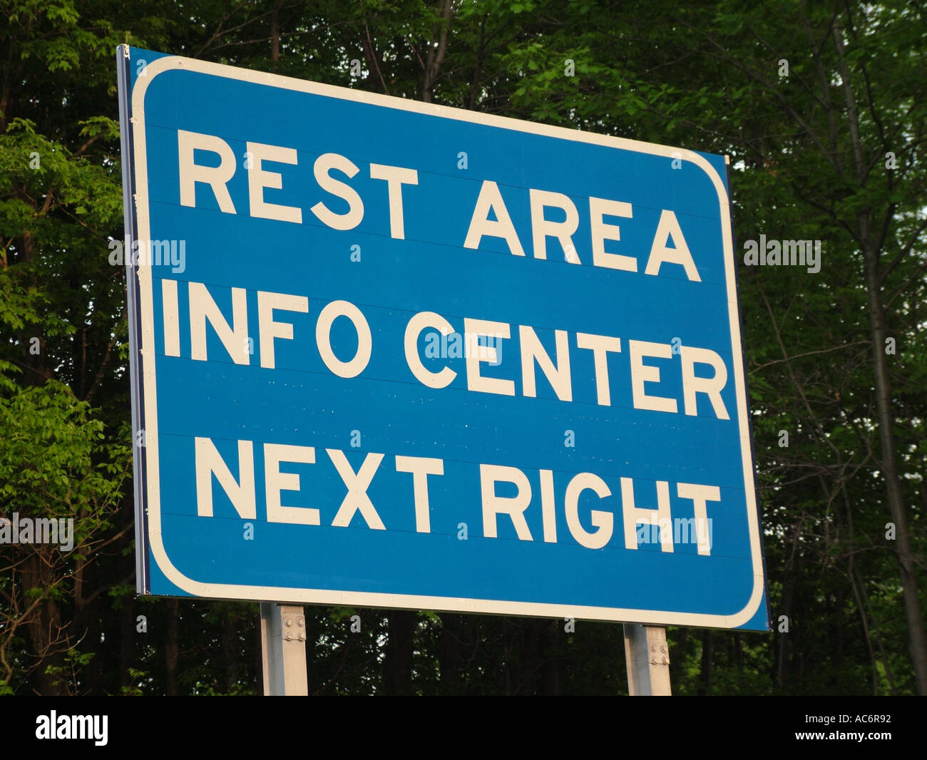 AJD43000, road signs, Rest Area, Info Center, Next Right Stock Photo ...