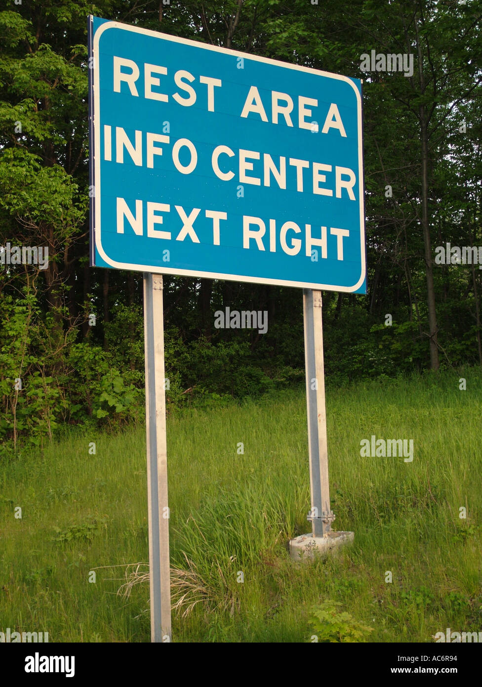AJD43001, road signs, Rest Area, Info Center, Next Right Stock Photo ...
