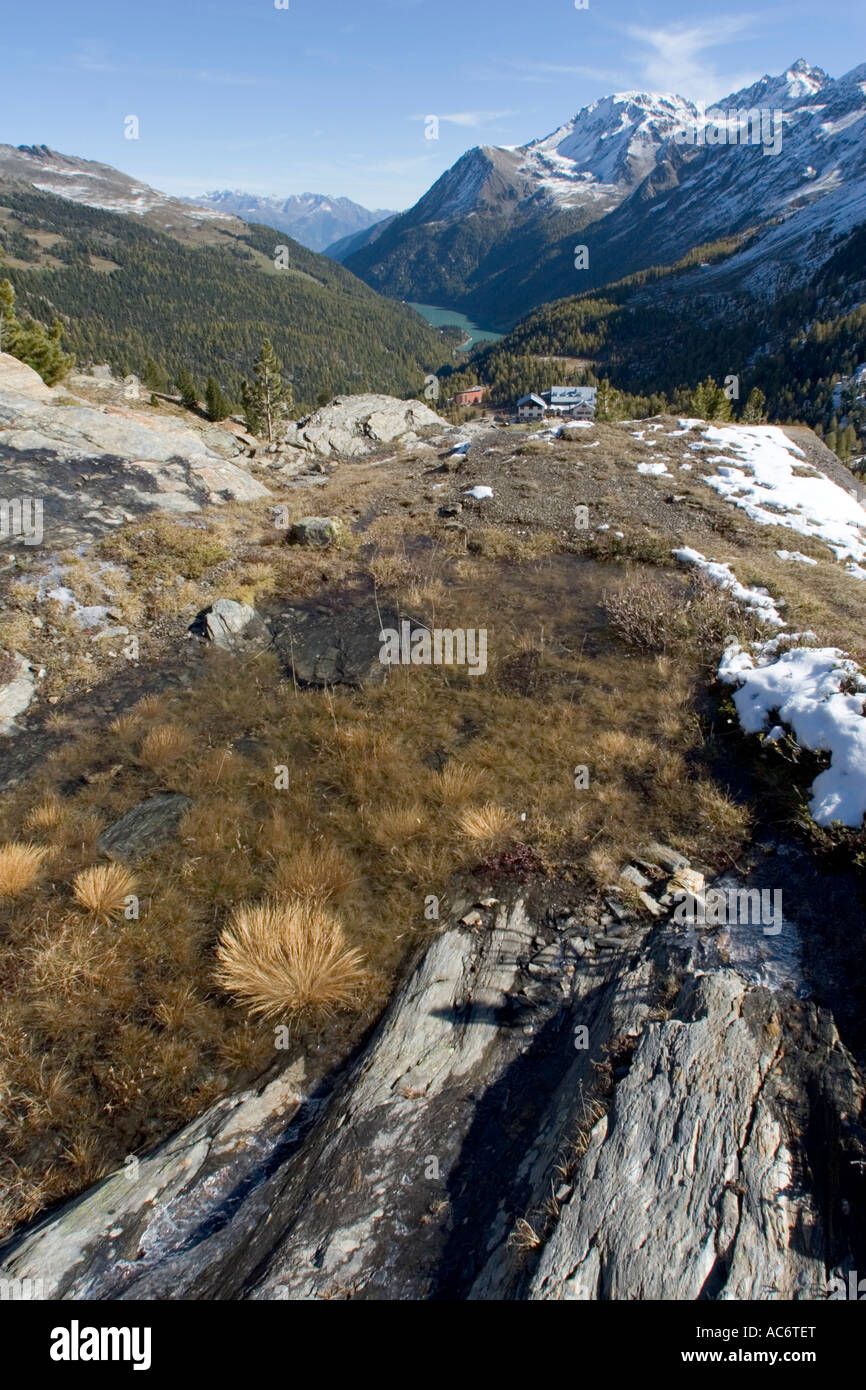 Looking down Martell Valley with Lake Gioveretto in the distance, Alto ...