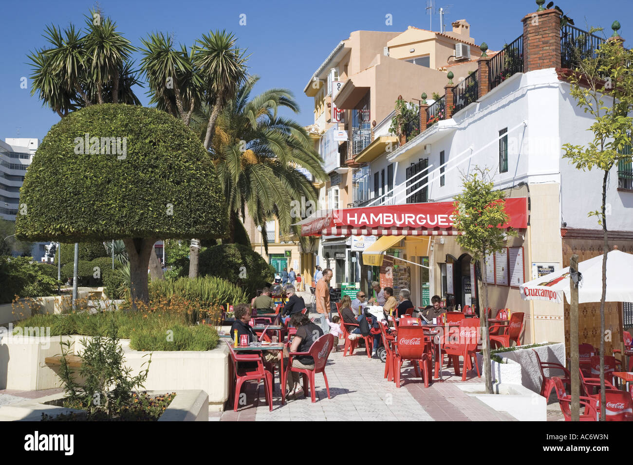 Arroyo de la Miel Malaga Province Costa del Sol Spain Cafe life Stock ...
