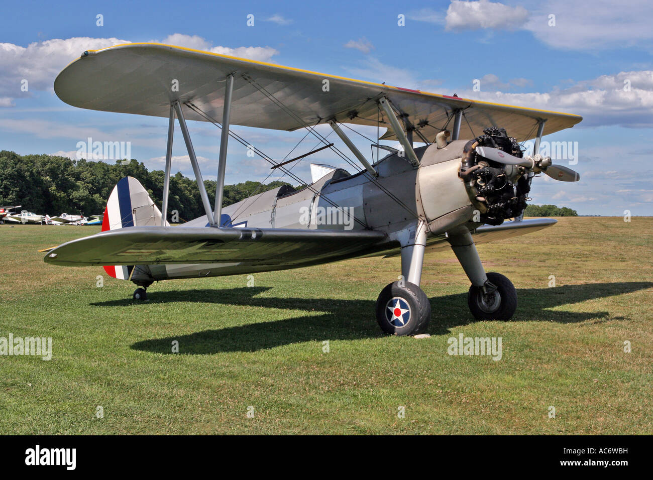 Silver biplane hi-res stock photography and images - Alamy