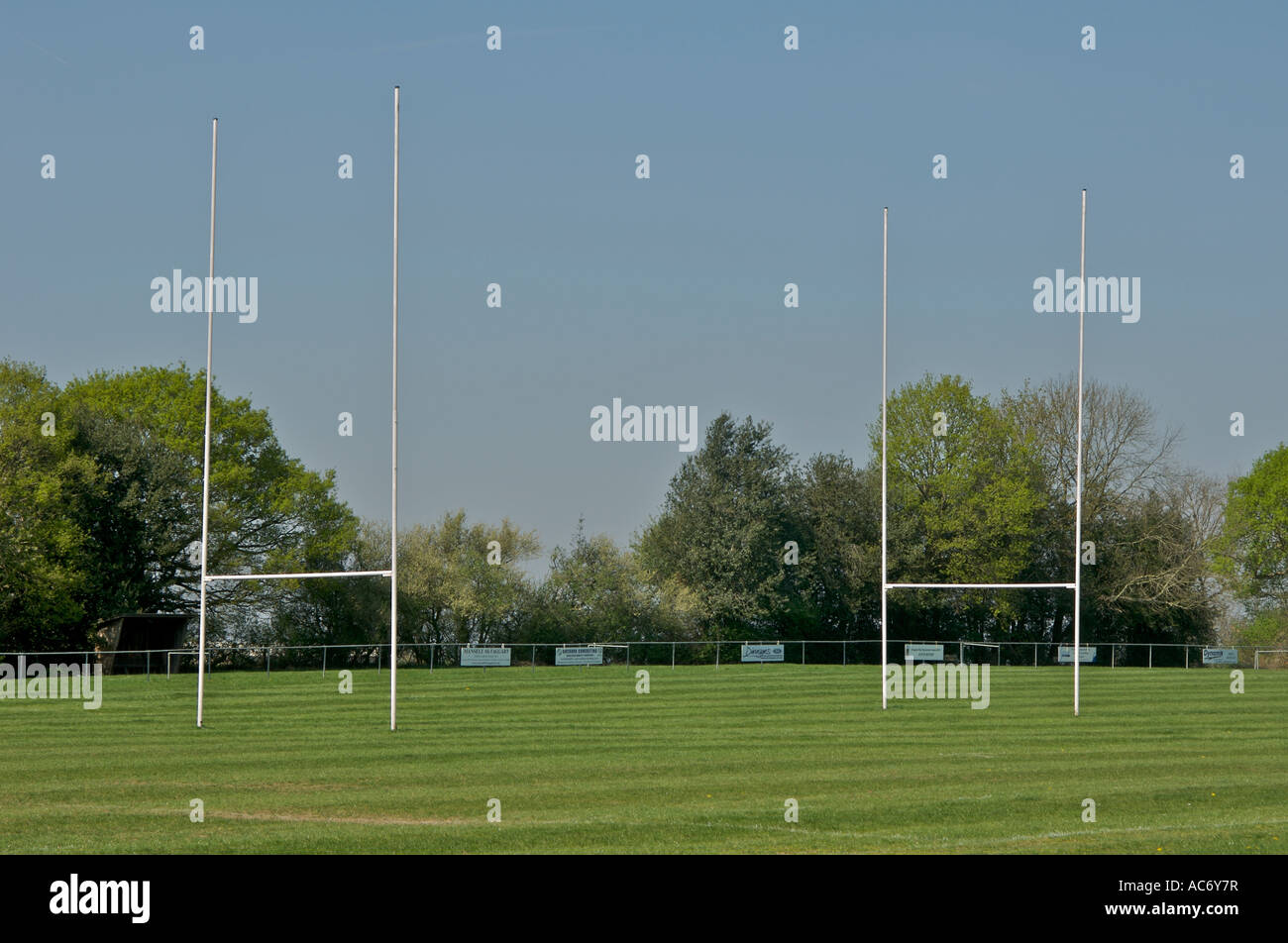 H shape rugby posts Stock Photo - Alamy