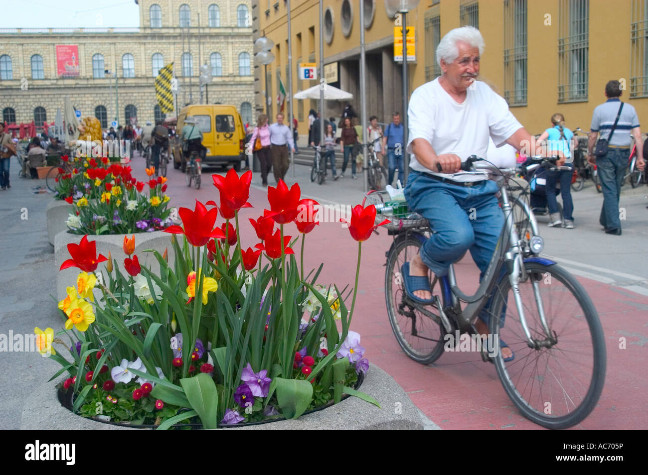 Man on Bicycle in Munich Germany Stock Photo - Alamy