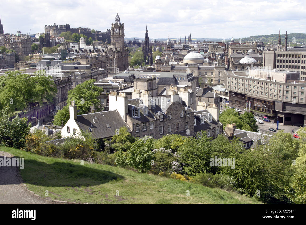 View of edinburgh castle from calton hill hi-res stock photography and ...