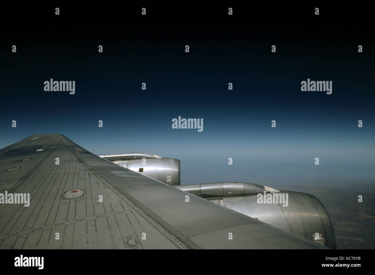 Familiar view from airplane - this time from a Boeing 747 over the wing ...