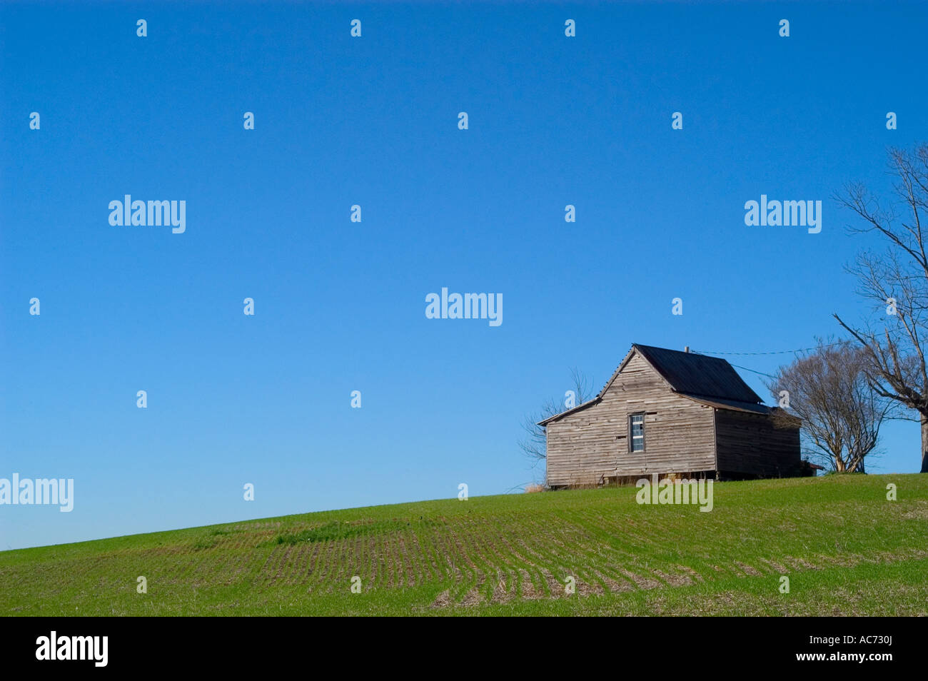 Farmhouse in Field Stock Photo - Alamy