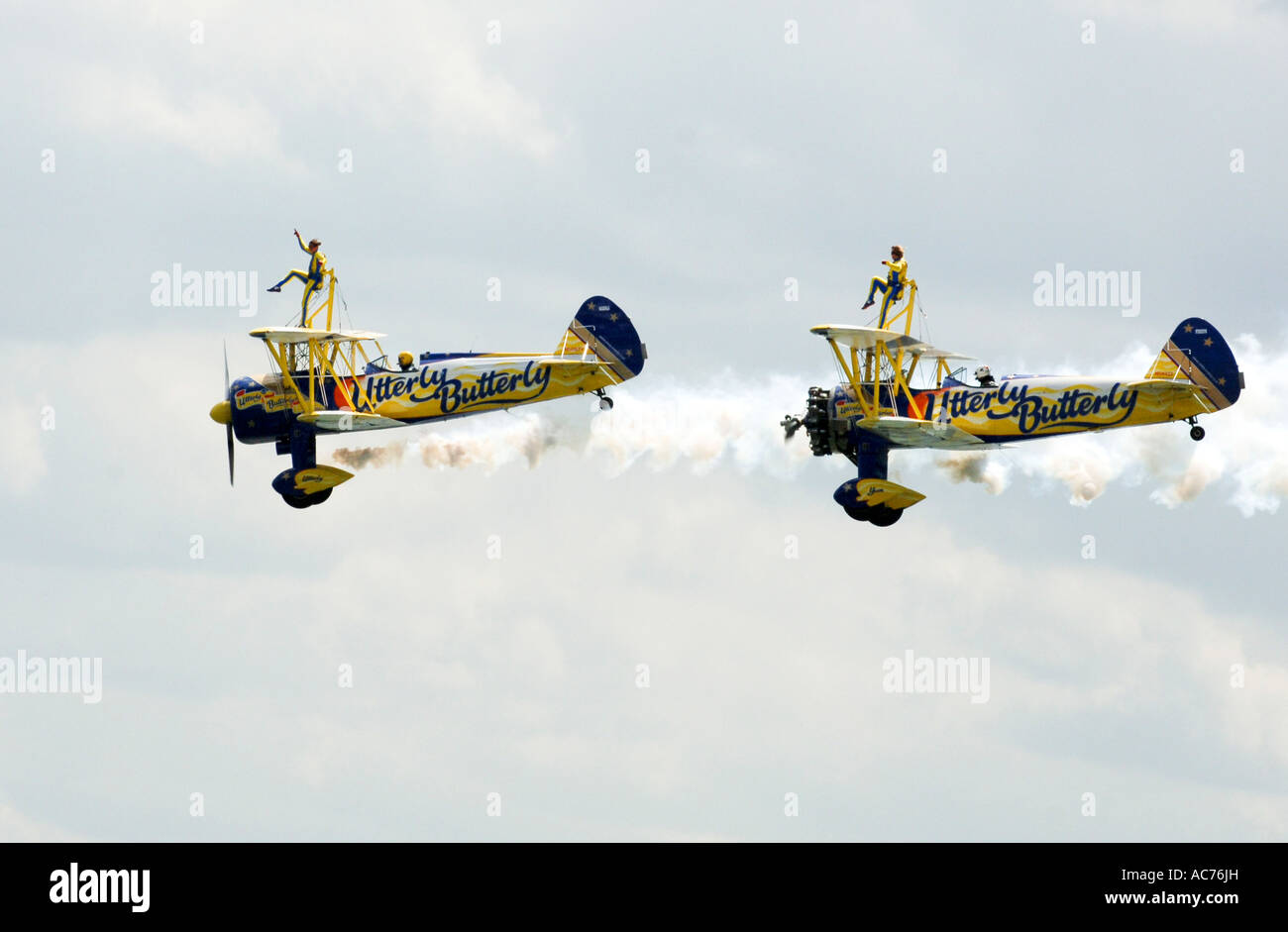 Utterly Butterly wingwalking display Stock Photo - Alamy