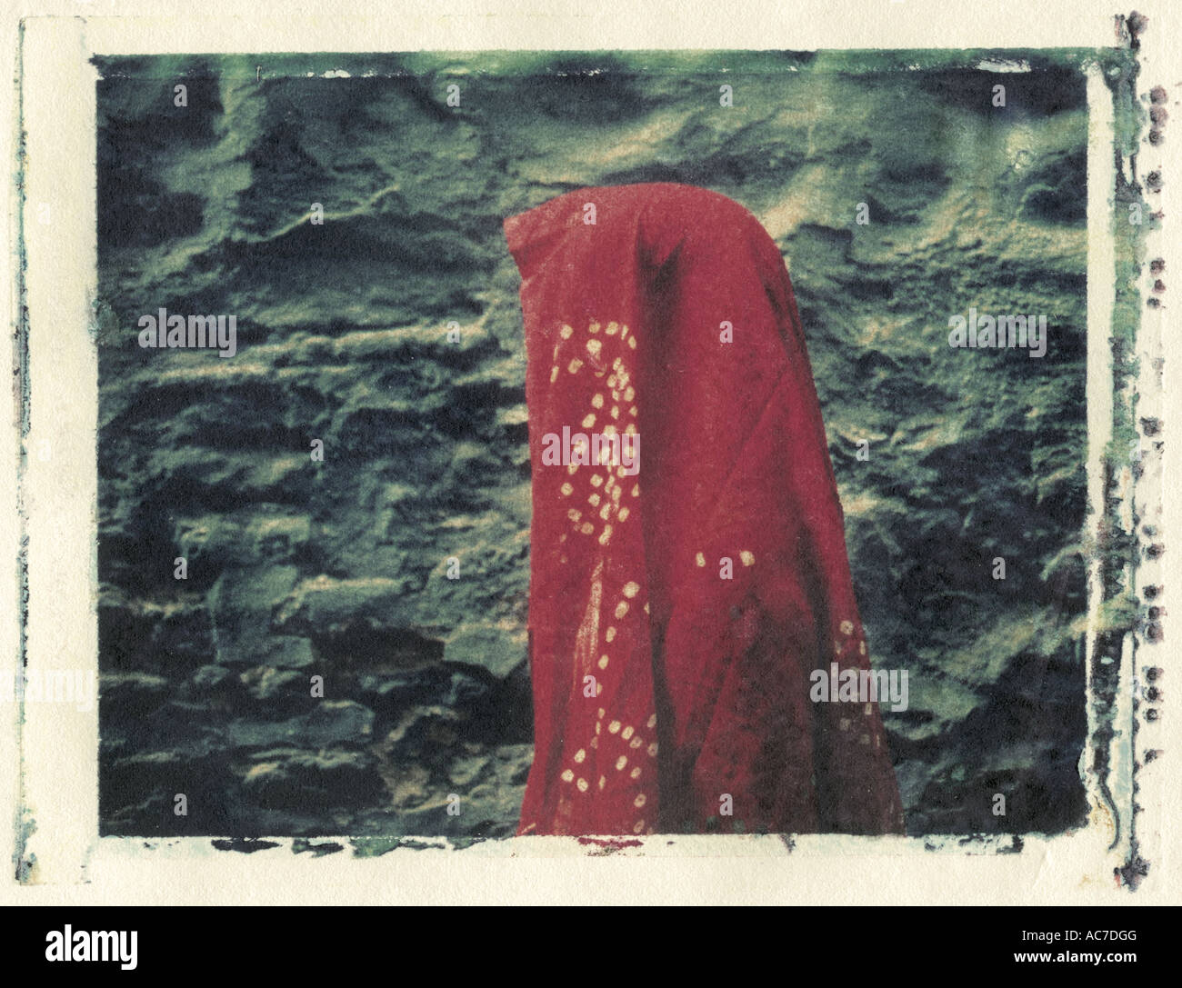 Red veil Jodphur Rajasthan India image transfer Stock Photo - Alamy