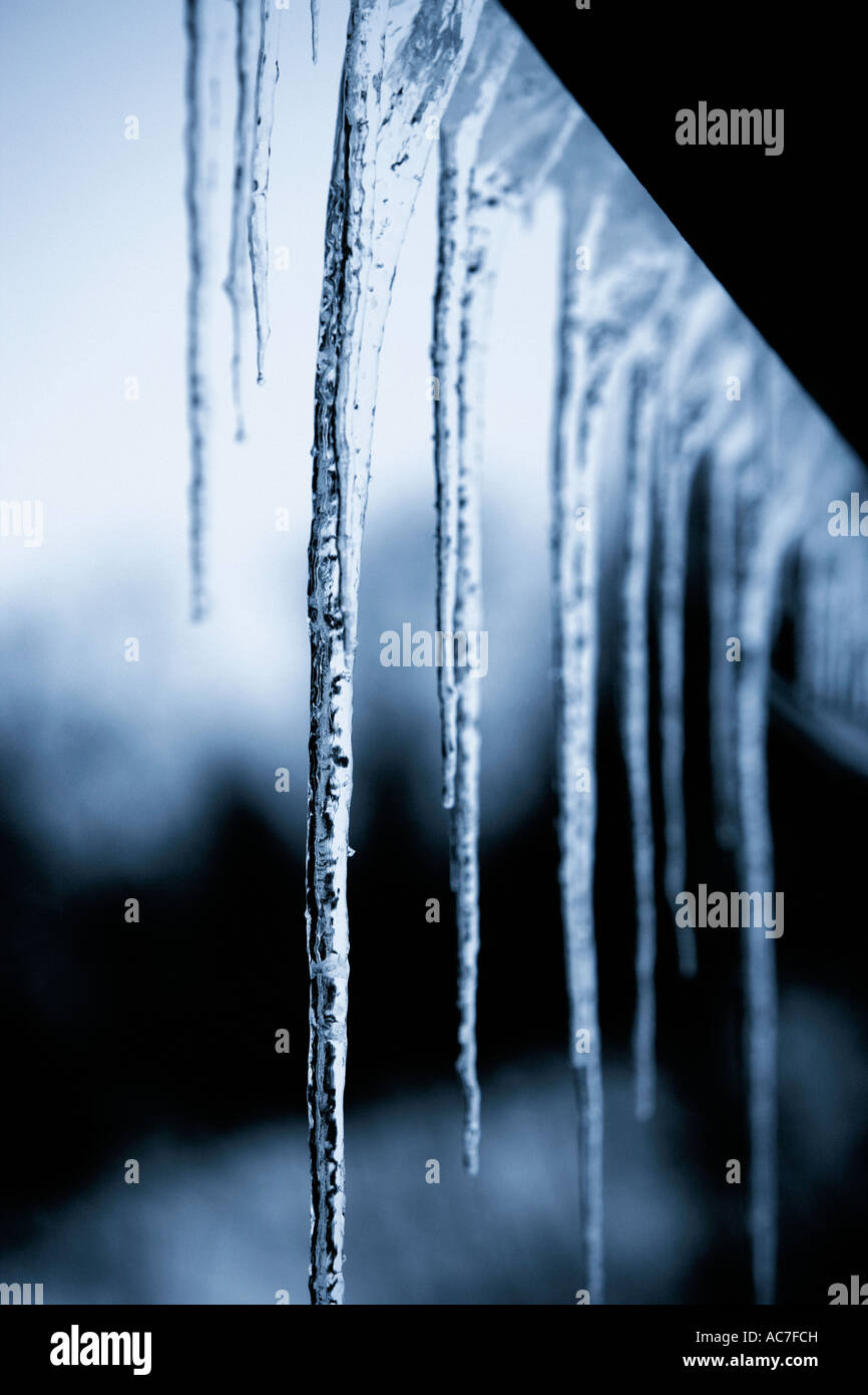 Icicles against an Arctic landscape Stock Photo - Alamy